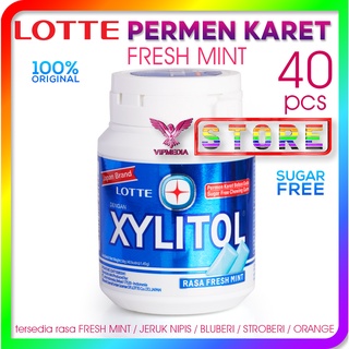 Jual Lotte Xylitol Permen Karet Bebas Gula FRESH MINT - isi 40 Butir ...