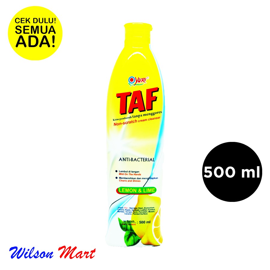 YURI TAF KRIM PEMBERSIH TANPA MENGGORES LEMON LIME KUNING 500 ML ...