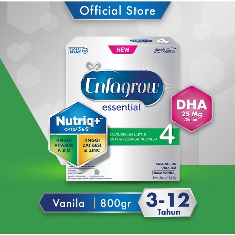 Jual Enfagrow Essential 4 Vanila 800gr susu formula | Shopee Indonesia