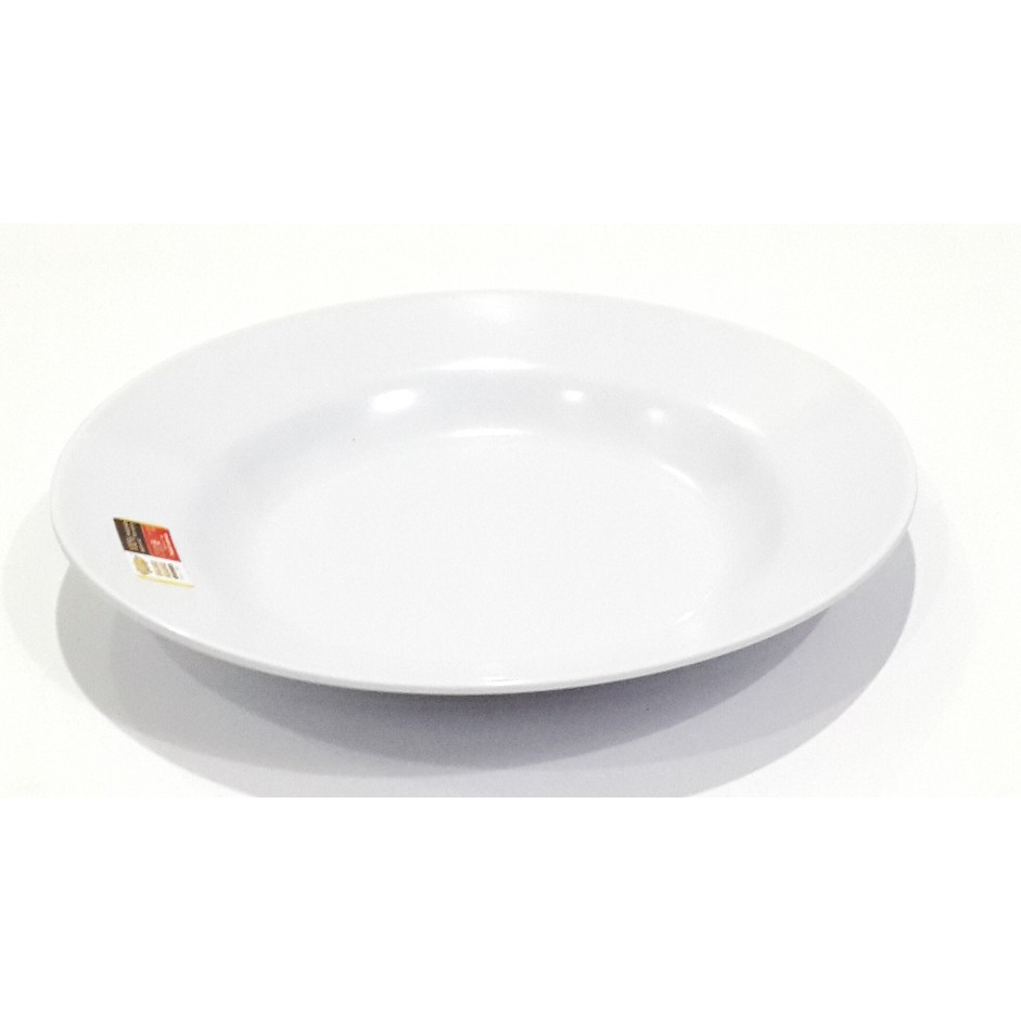Jual PIRING MAKAN MELAMIN BULAT P0110 PIRING BULAT PUTIH 10 inc Golden ...