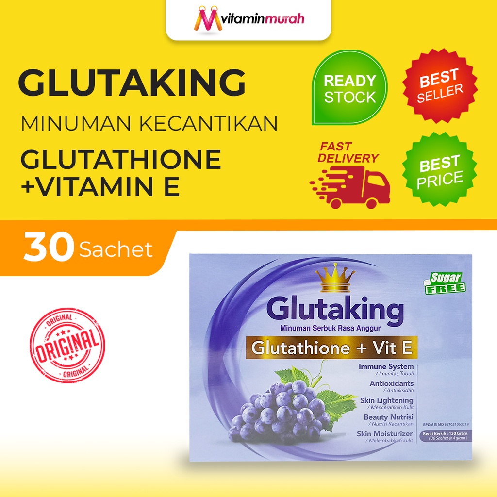 Jual GLUTAKING GLUTATHIONE + VITAMIN E ISI 30 SACHET MINUMAN SERBUK ...