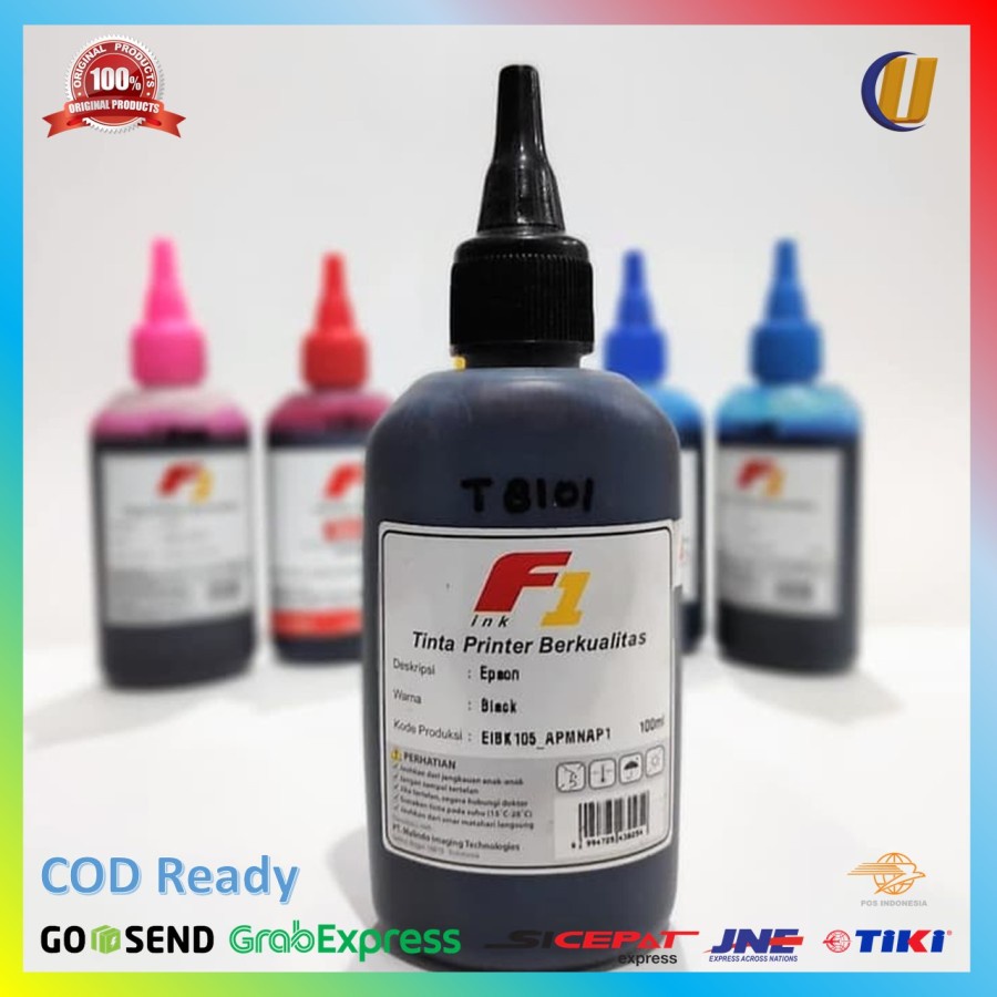 Jual TINTA Printer EPSON Merk F1 100ml Kualitas Terbaik [HITAM ...