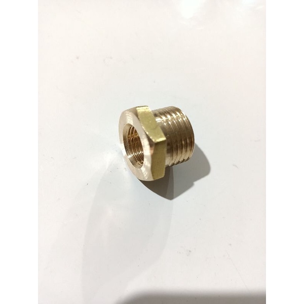 Jual Neple sok sambung Kuningan drat luar 1/2" inch x drat dalam 1/4" inch / Vlok Ring 1/2" x 1/ ...