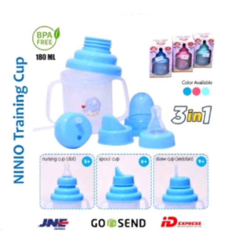 Jual Botol Dot minum anak balita Ninio Training Cup 3in1 Botol Minum ...