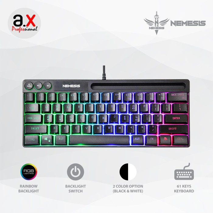 Jual NYK Nemesis ERIS K-06 RGB TKL Membrane Gaming Keyboard - Black ...