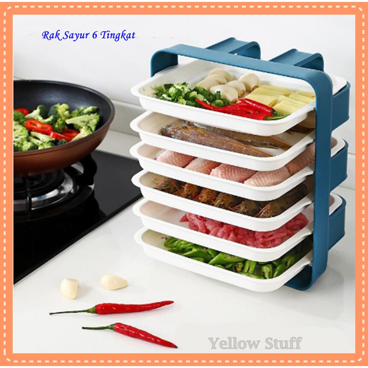 Jual Rak Dapur / Rak Talenan Sayur / Rak Sayur 6 Tingkat Tempat Makanan ...
