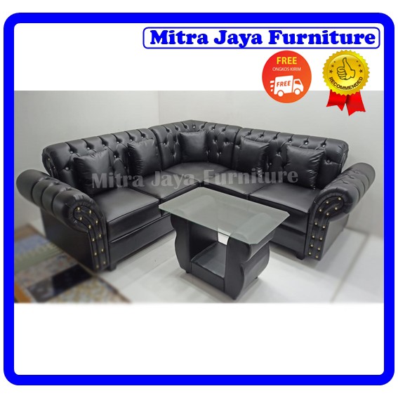 Jual Promo Free Ongkir Sofa L Minimalis Sudut Kancing Murah Sofa