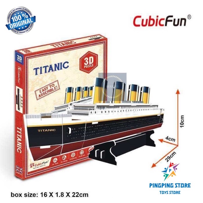 Jual MAINAN 3D PUZZLE MINIATUR Cubicfun Mini 3D Puzzle - Titanic ...