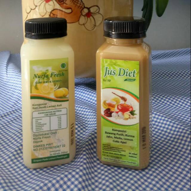 Jual NURFA FRESH Duo tokcer ( sari jeruk lemon + jus diet ) | Shopee ...