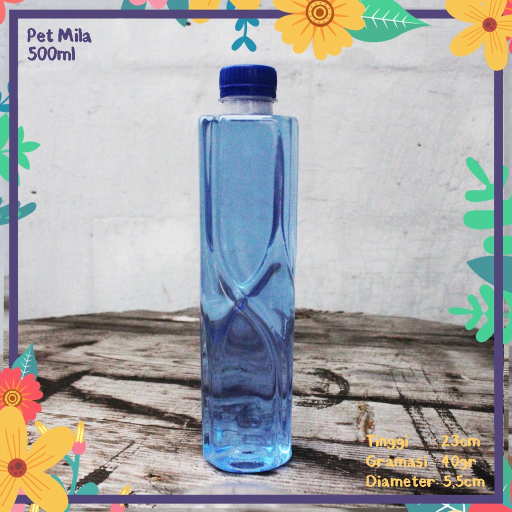 Jual BOTOL PLASTIK PET MILLA 500ML LN KEMASAN AIR MINUM DALAM KEMASAN ...