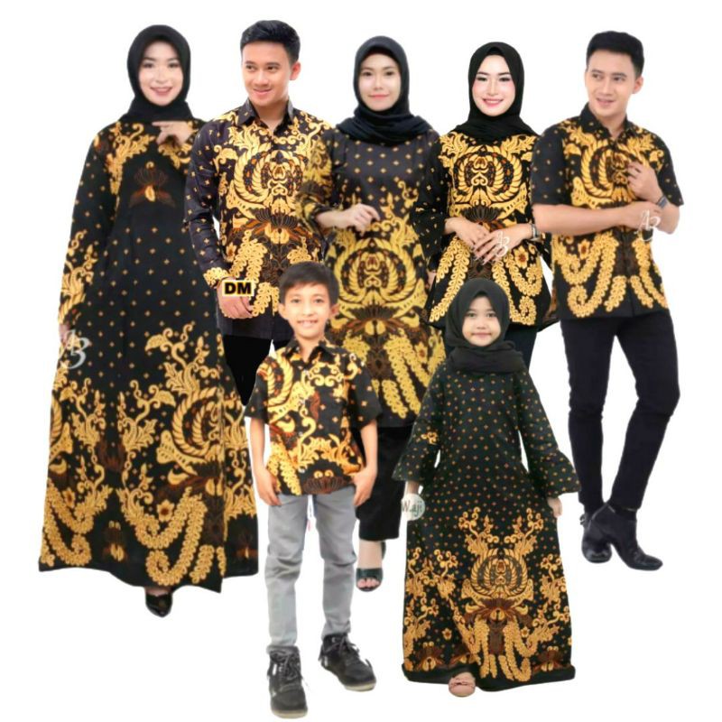 Jual baju couple batik keluarga seragam kondangan anak modern sotong ...