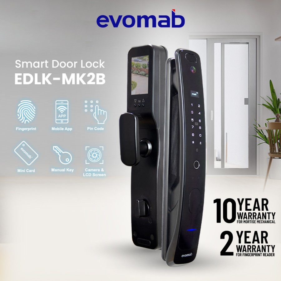 Jual Smart Door Lock/ Digital Door Lock Evomab EDLK-MK2B dengan Kamera ...