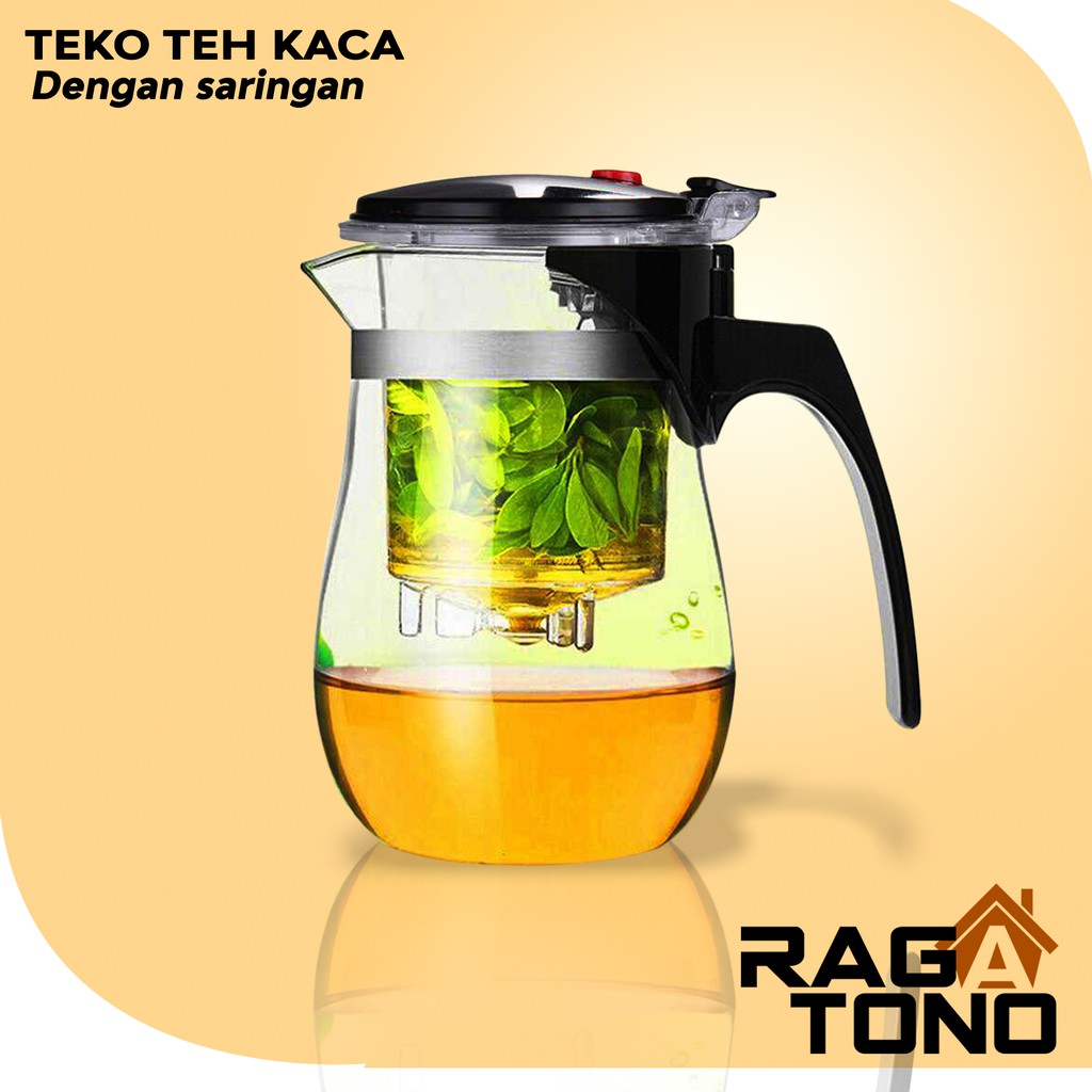 Jual Teko Teh Kaca Tahan Panas Dengan Saringan Ukuran 500 ml - 900 ml | Shopee Indonesia