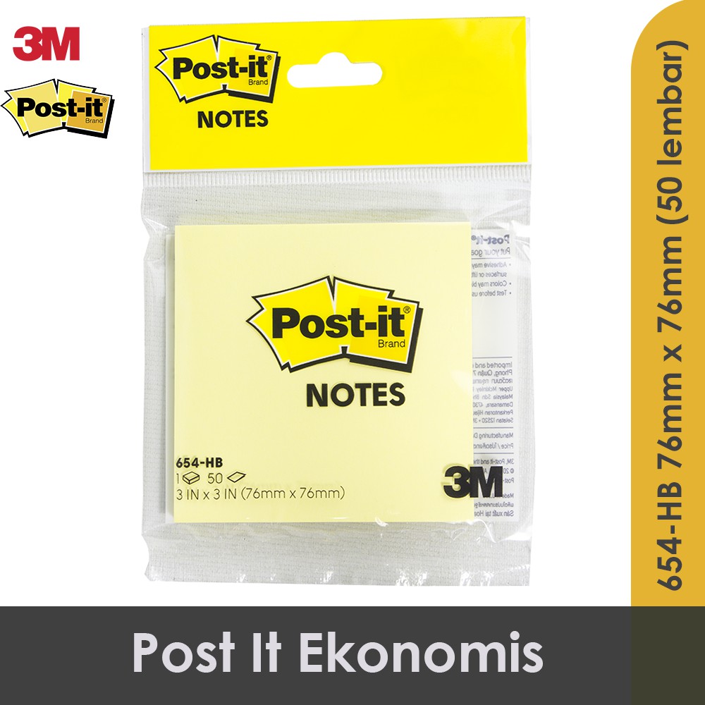Jual MyHomey Post It 3M Ekonomis Warna Kuning 3x3 654-HB | Shopee Indonesia