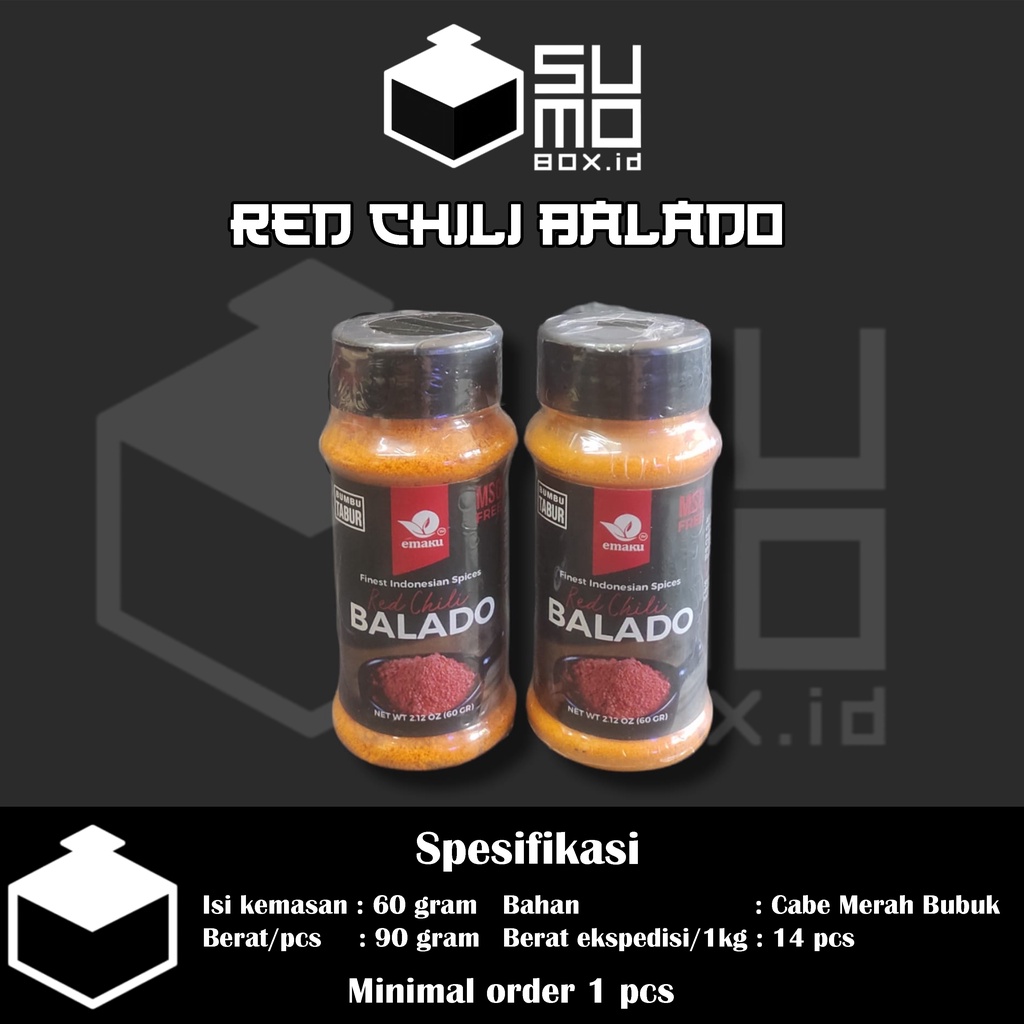 Jual Bumbu Balado Emaku 60gram / Bubuk Balado Orange No MSG / Bumbu ...