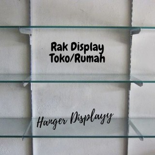 Rak Kaca / Papan buat di dinding 4 Susun/ 4 Tingkat Rak display Toko ...