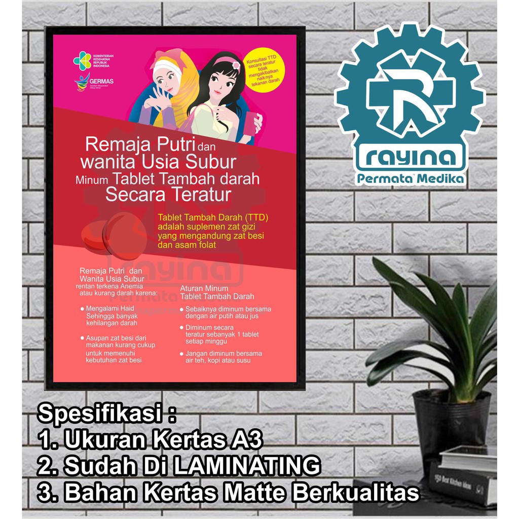 Jual Poster Remaja Putri dan Wanita Usia Subur Minum Tablet Tambah ...