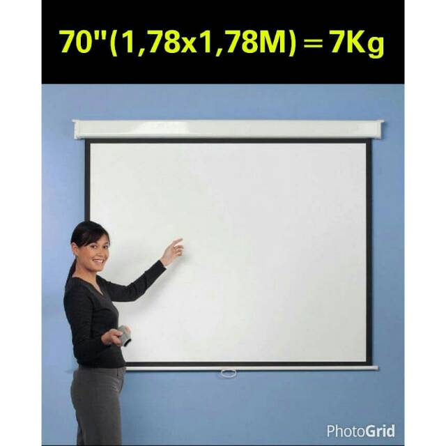Jual Layar Proyektor 70 inch (Screen Projector 70") layar dinding ...