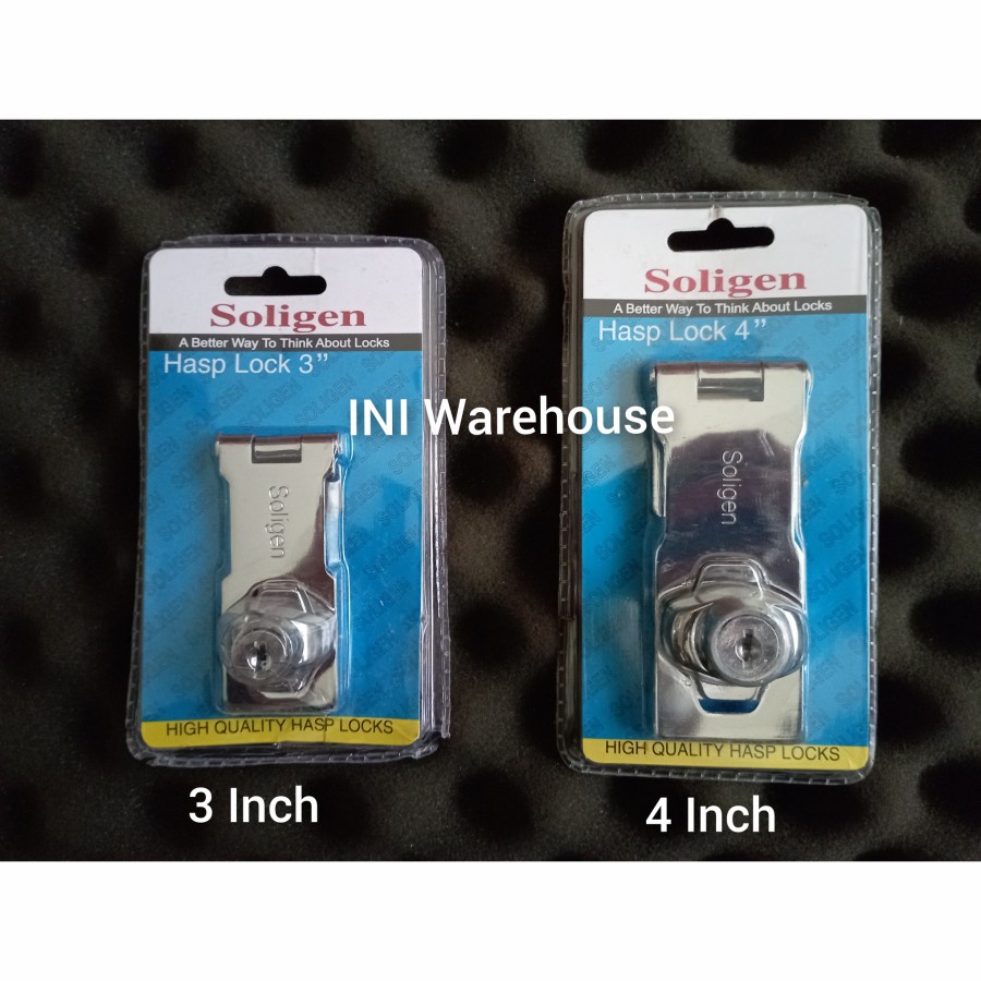 Jual Soligen Hasp Lock Grendel Overpal Gerendel Kunci Pintu 3 Inch 4 ...