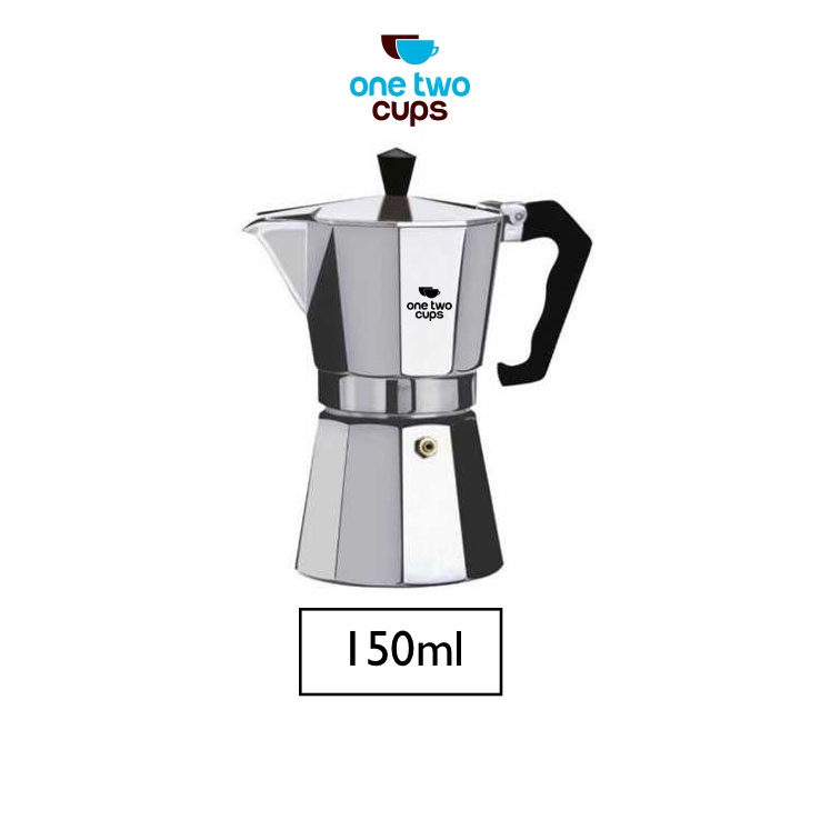Jual One Two Cups Espresso Coffee Maker Moka Pot Teko Filter 150ml | Shopee Indonesia