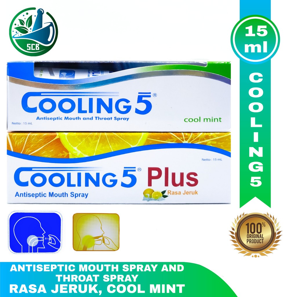 Jual Cooling 5 Antiseptic Mouth Spray / Cool Mint / Orange Flavour ...