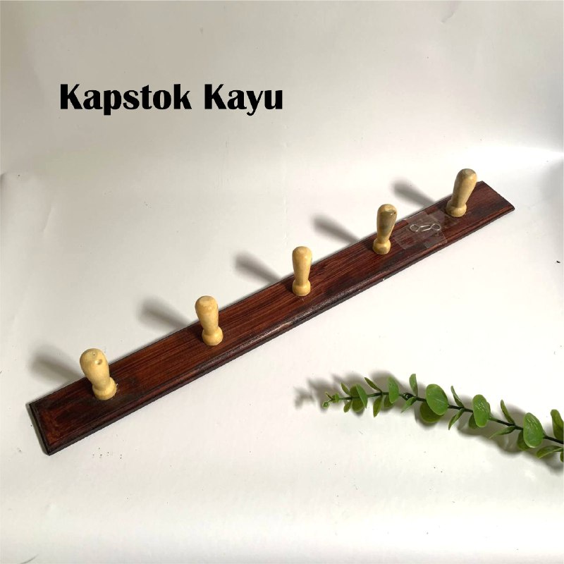 Jual Kapstok Kayu Kastok Gantungan Baju Dinding Hook Kayu Coklat ...