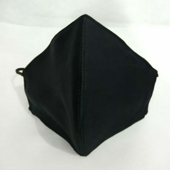 Jual Masker Kain Warna Hitam Polos - 3ply dengan Filter SpunBond ...