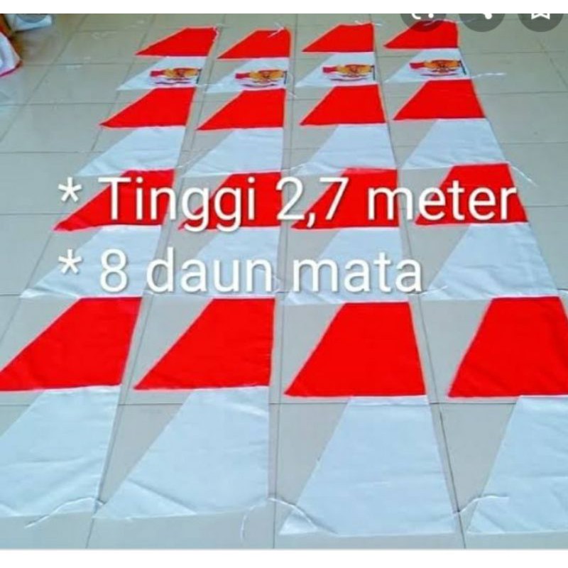 Jual umbul umbul 8 mata garuda segitiga zigzag gergaji bendera umbul umbul 17an | Shopee Indonesia