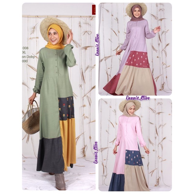 Jual DANNIS Gamis A211008 Free Masker Hijau - Pink - Ungu | Shopee ...