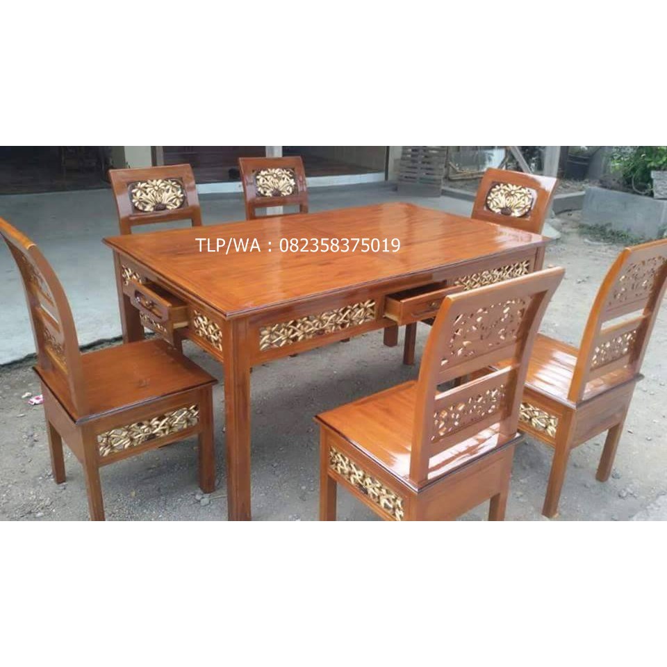 Jual Set Kursi Makan Jati Jepara - Kursi Makan Ukiran Balero - Kursi Makan Minimalis Modern ...