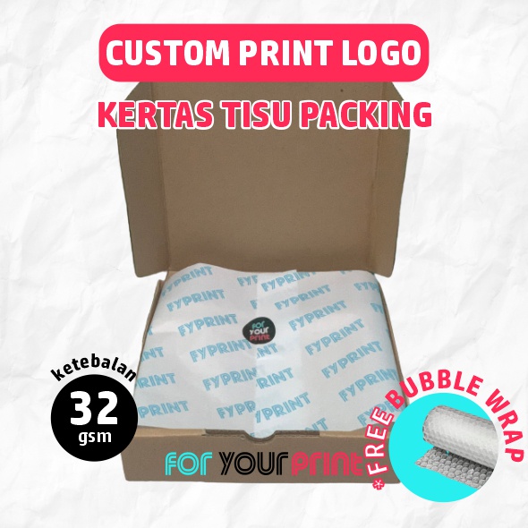 Jual (CUSTOM LOGO) KERTAS TISU PACKING / KERTAS PACKING OLSHOP ...