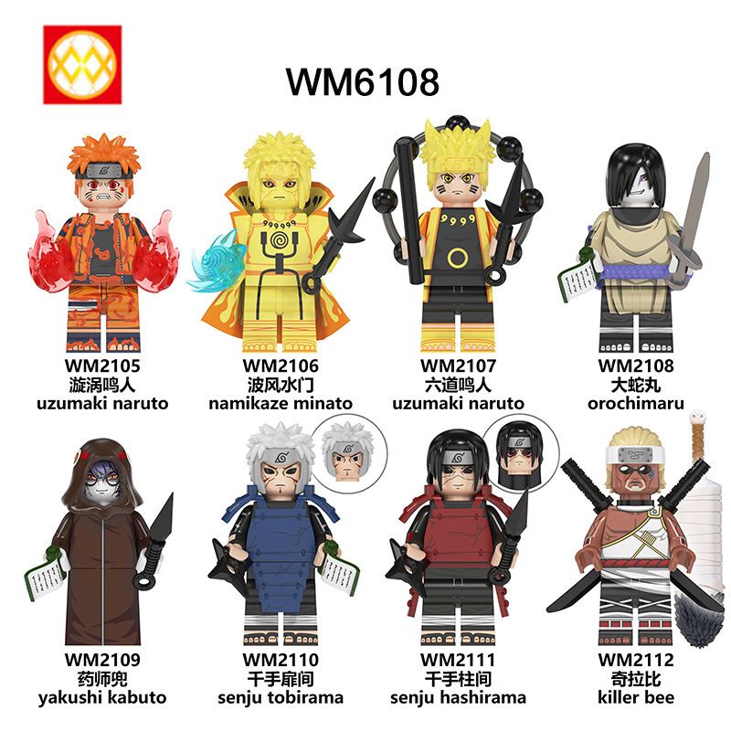Jual lego naruto WM6108 minifigure anime itachi sasuke kakashi obito ...