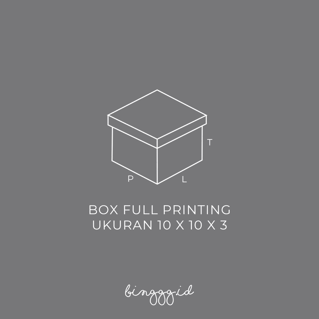 Jual BOX FULL PRINTING CUSTOM UKURAN 10 X 10 X 3 PEMBELIAN JML BANYAK