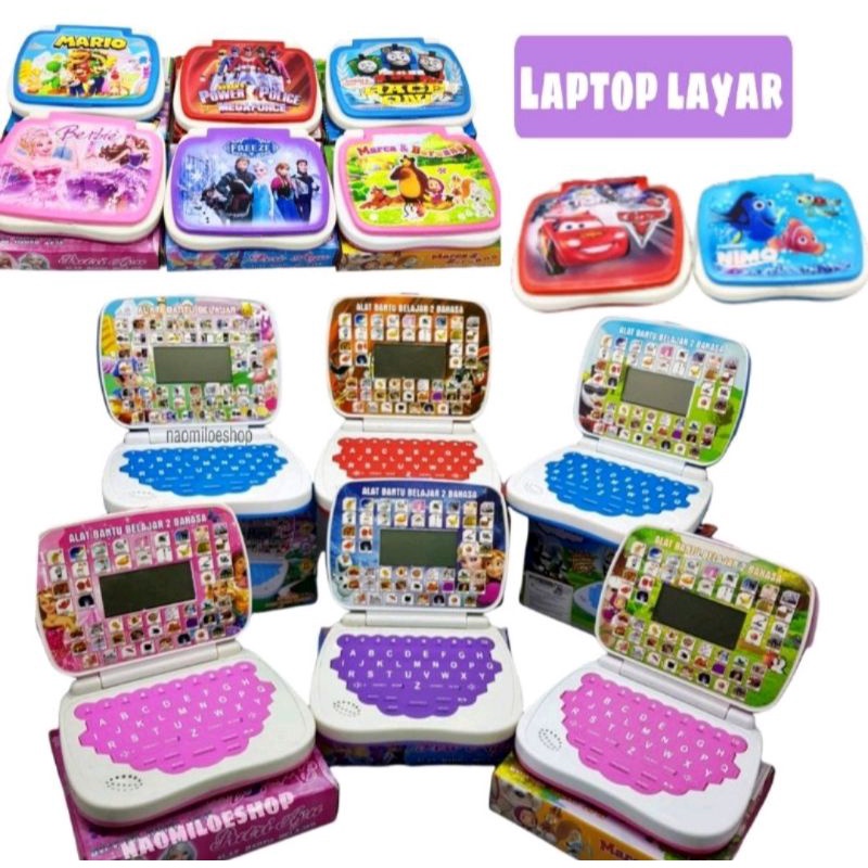Jual Mainan edukasi mini laptop 4 bahasa layar mainan anak cowok dan ...