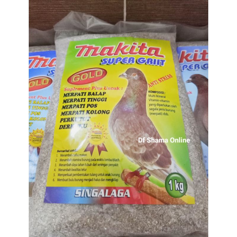 Jual Makita Super Griit Gold 1kg Top Grit Asinan Pakan Burung Merpati ...