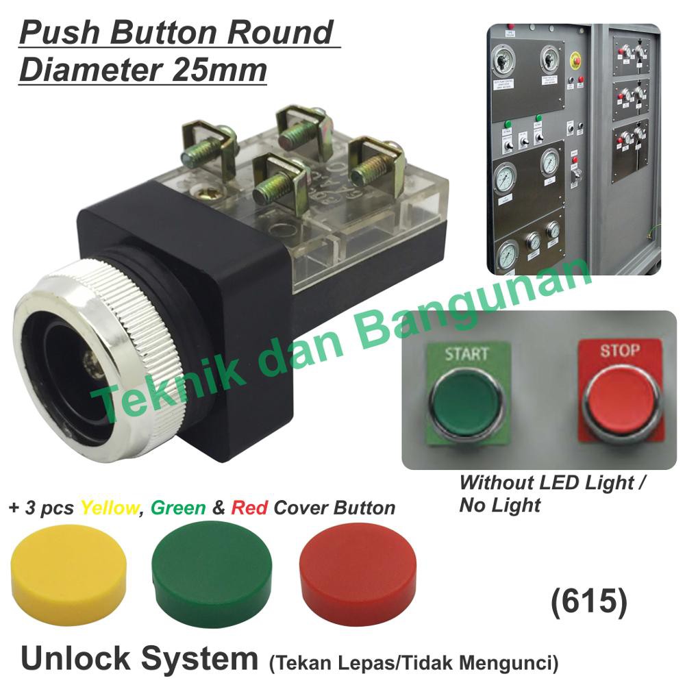 Jual Push Button Round 25mm (Unlock) | Shopee Indonesia