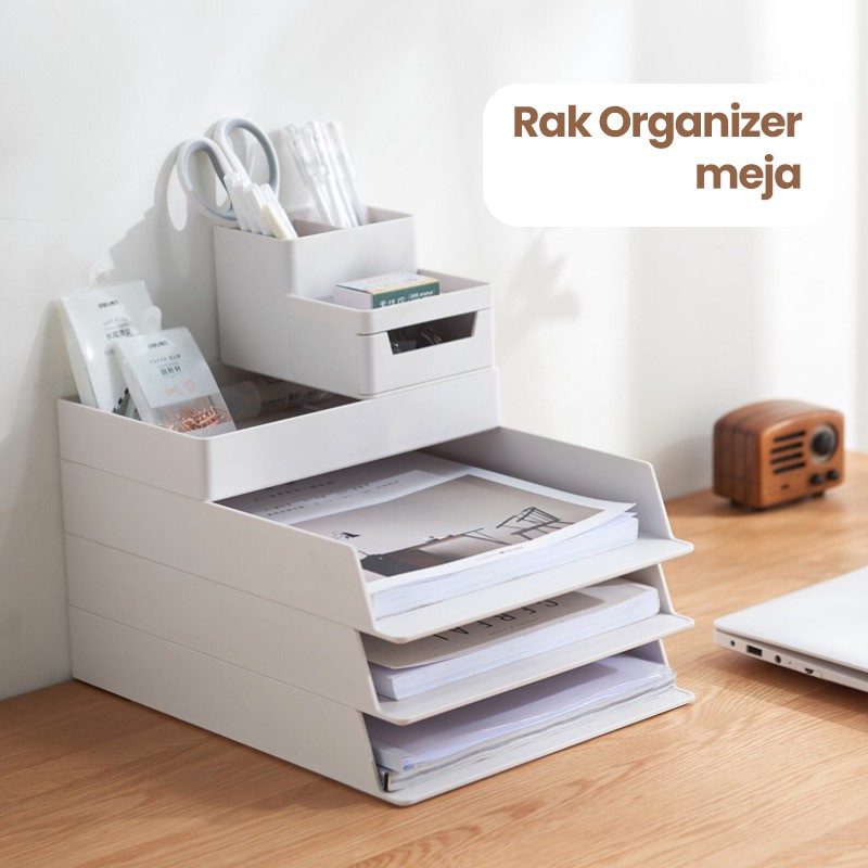 Jual Rak Meja Organizer Tempat Penyimpanan Alat Tulis Dokumen Rak ...