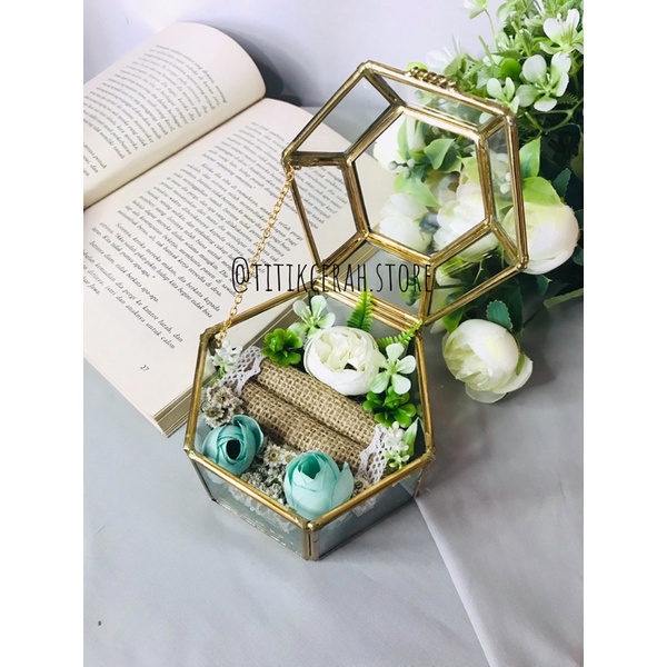 Jual ring box lamaran nikah terrarium hexagon diameter 10 cm | Shopee ...