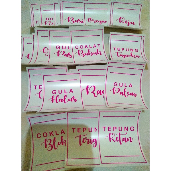 Jual Stiker Pantry Label Nama Bumbu Dapur Vinyl Putih Shabby Chic 8x6 ...
