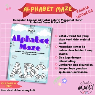 Jual Alphabet Maze Labirin Mencari Jejak Belajar Berhitung Mengenal ...