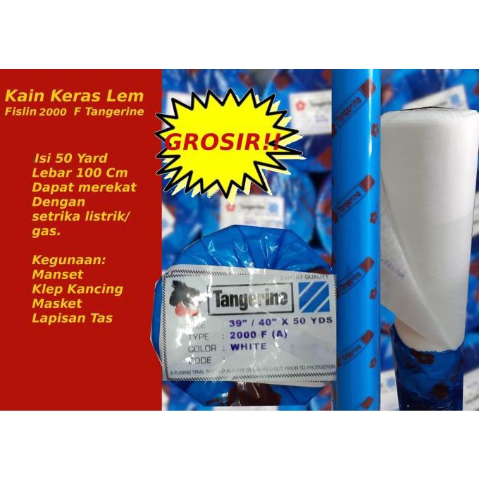 Jual Kain Keras Interlining Lem 2000F Tangerine Fislin Vislin Pislin ...