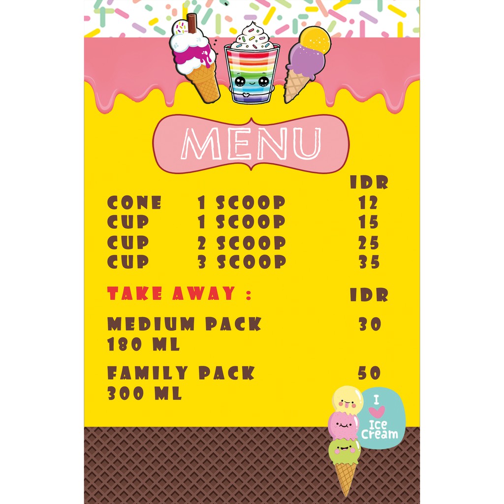 DAFTAR MENU MAKANAN DESIGN CUSTOM | Shopee Indonesia