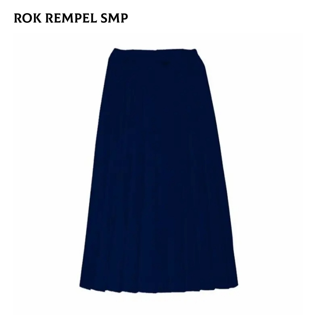 Jual Rok SMP Panjang Biru - Rok Rempel SMP - Seragam Sekolah Rok ...