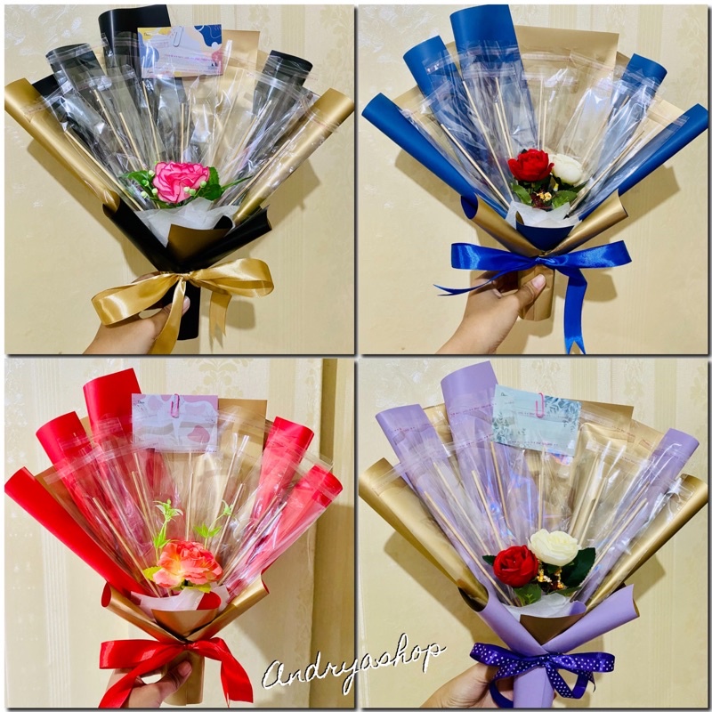 Jual Buket uang atau barang kosong 10slot cellophane dual bicolor gold ...