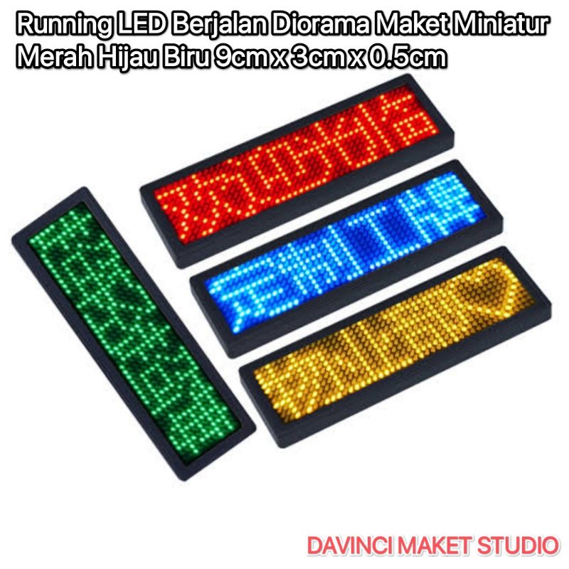 Jual Running LED Berjalan Diorama Maket Miniatur - Name Badge Tag Merah ...