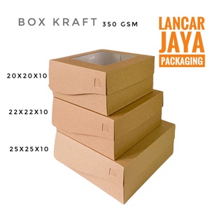 Jual [350 gsm] Box Tart Kotak Kue Chiffon Cake Pudding Kraft Jendela ...