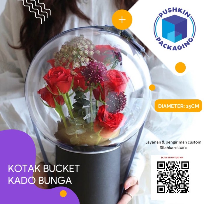 Jual [12-20cm] Bloom Box Bunga Balon Florist Bundar Bulat Isi Bunga ...