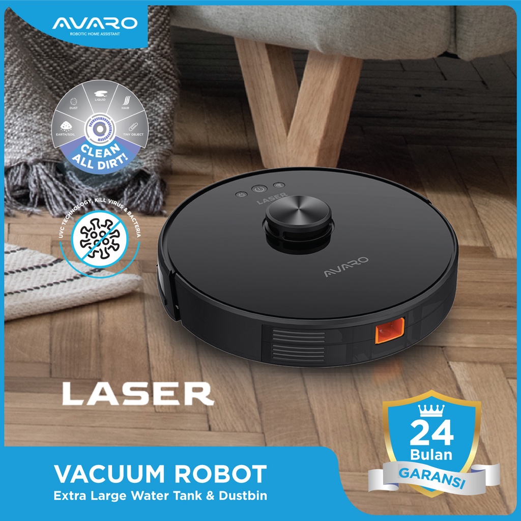 Jual AVARO Laser Vacuum And Mopping Cleaner Robotic 2in1 [GARANSI 2 ...