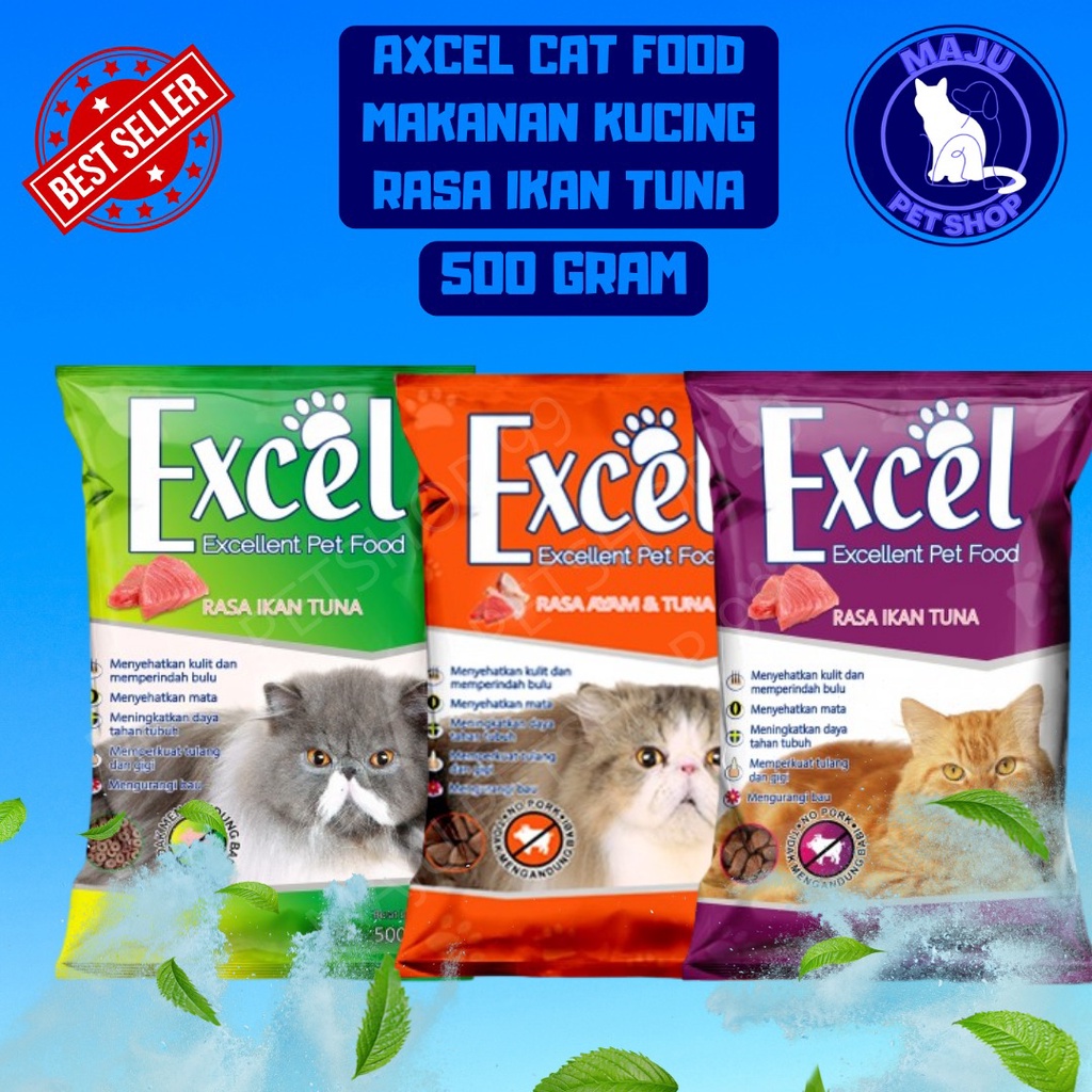 Jual MAKANAN KUCING EXCEL CAT FOOD - Rasa Ikan Tuna 500 Gram | Shopee ...