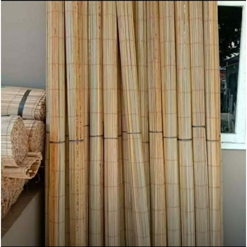 Jual Tirai bambu kerai sawit termurah ukuran 2x3m aling2 panas dan tampias hujan | Shopee Indonesia